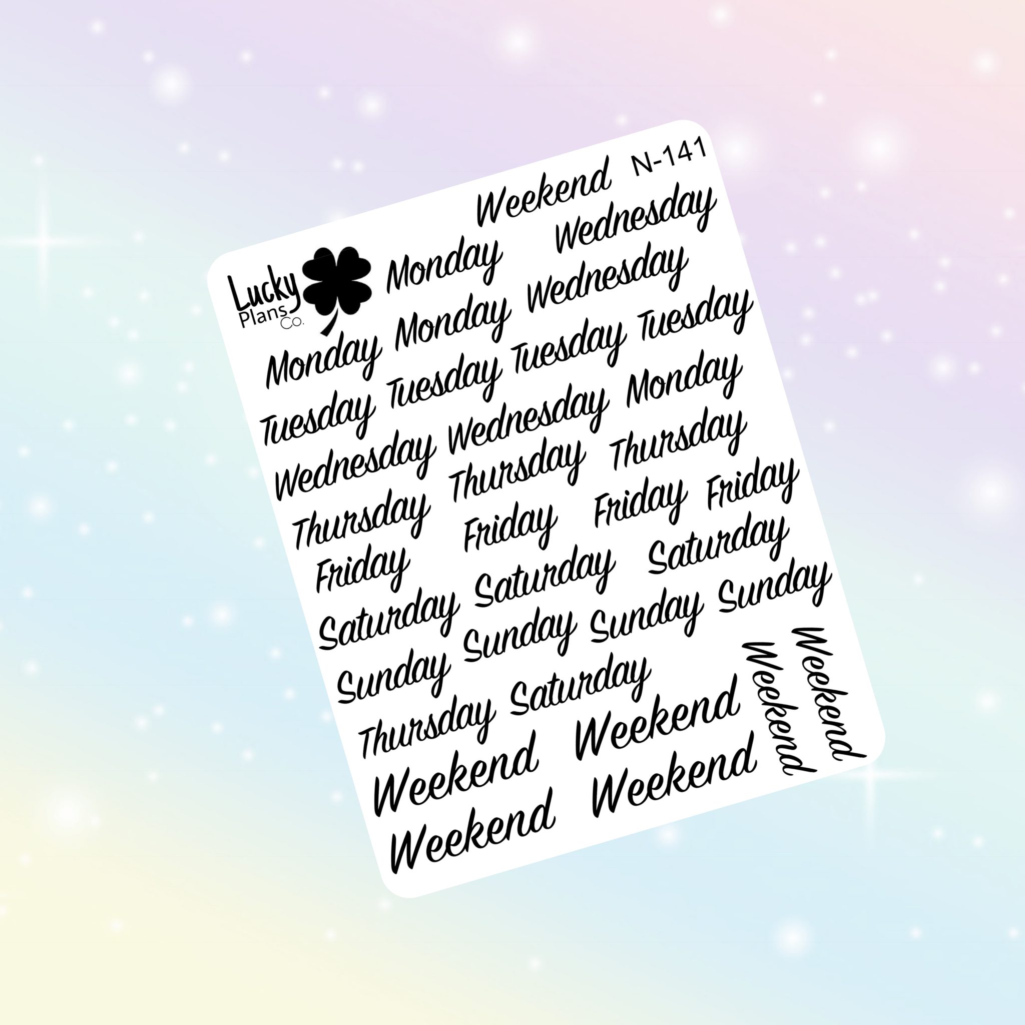 Days of the week stickers – luckyplansco